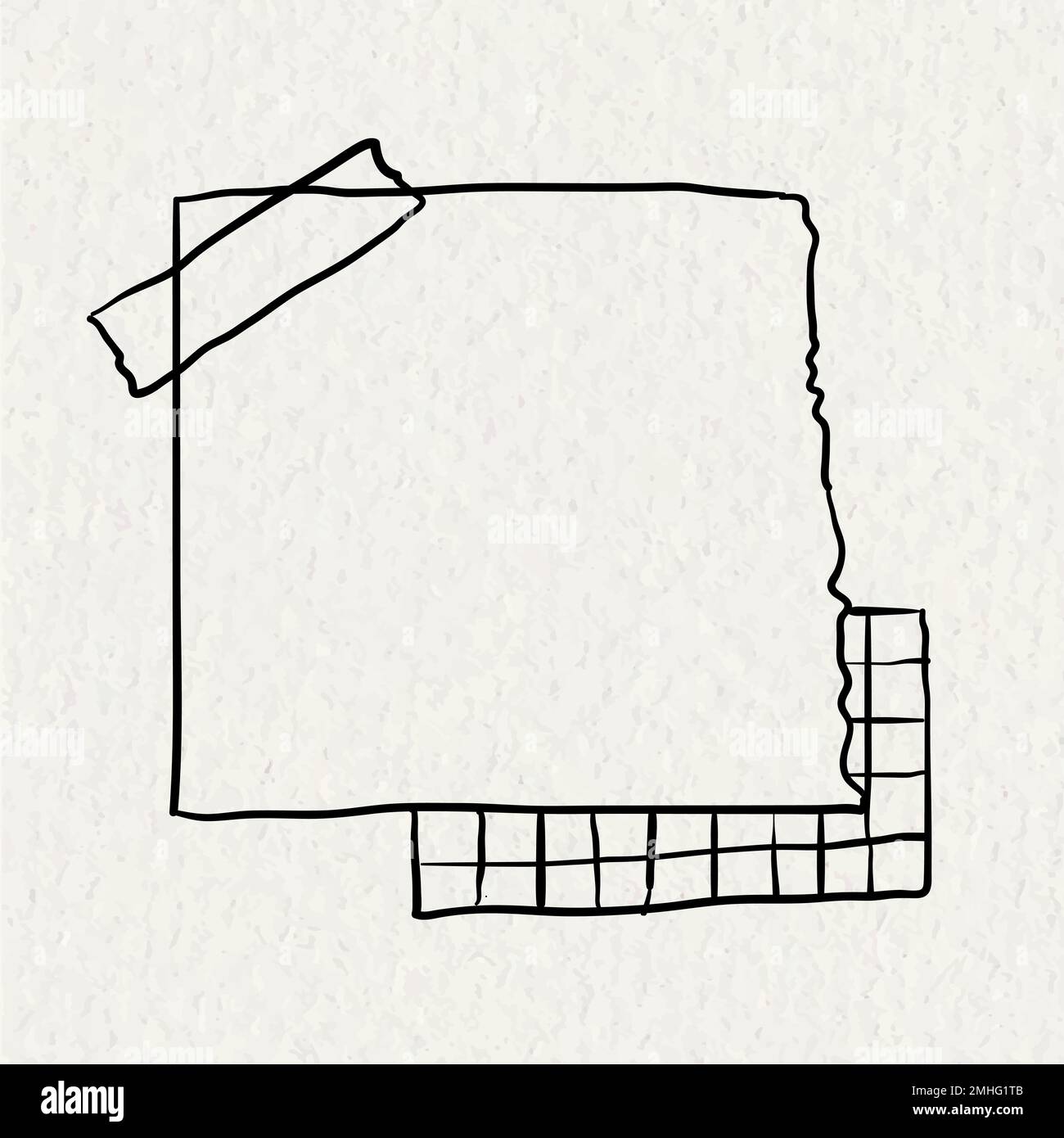 Sticky note vector paper element in hand drawn style on paper texture ...