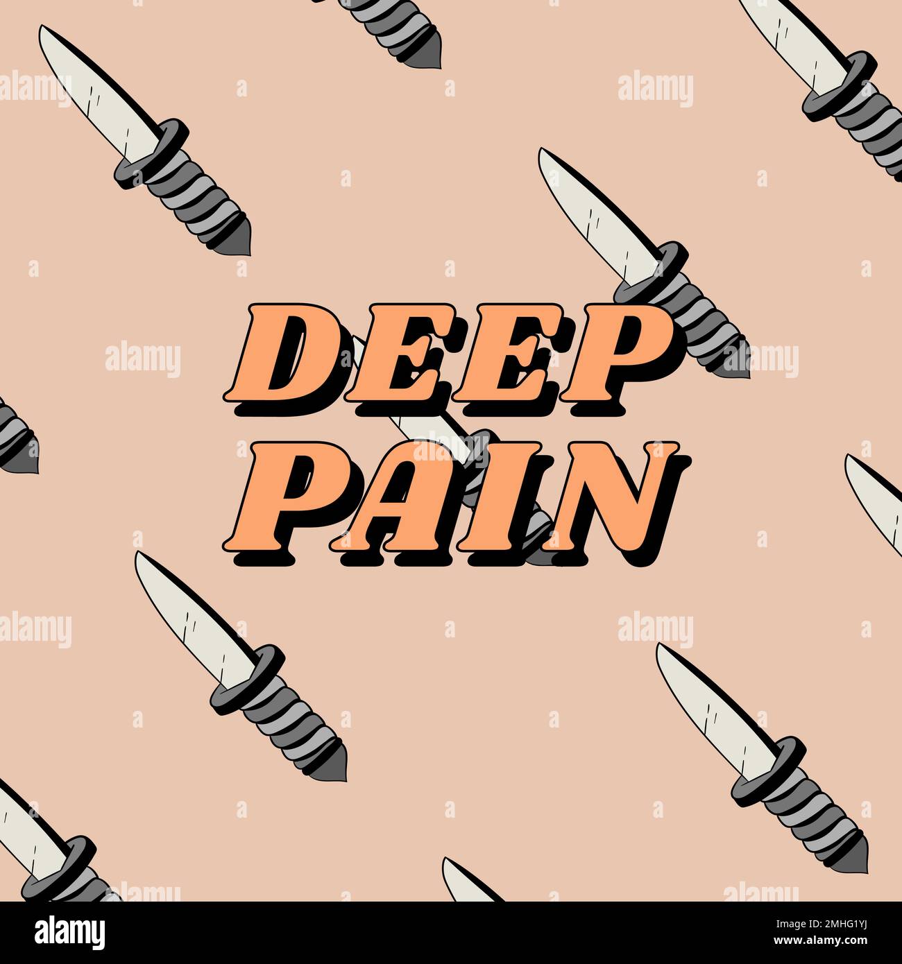 Vintage love quote deep pain camp knife pattern vector Stock Vector ...