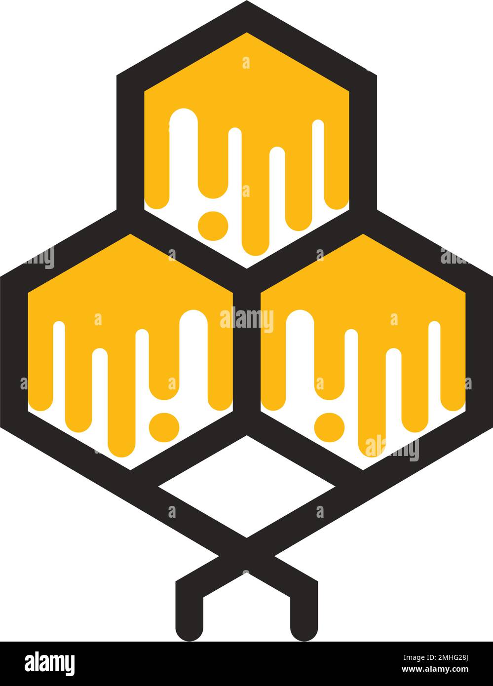 honey comb bees logo. vector illustration design template Stock Vector ...