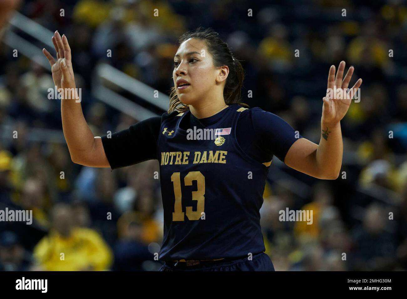 Notre Dame guard Marta Sniezek (13) in action against Michigan during ...