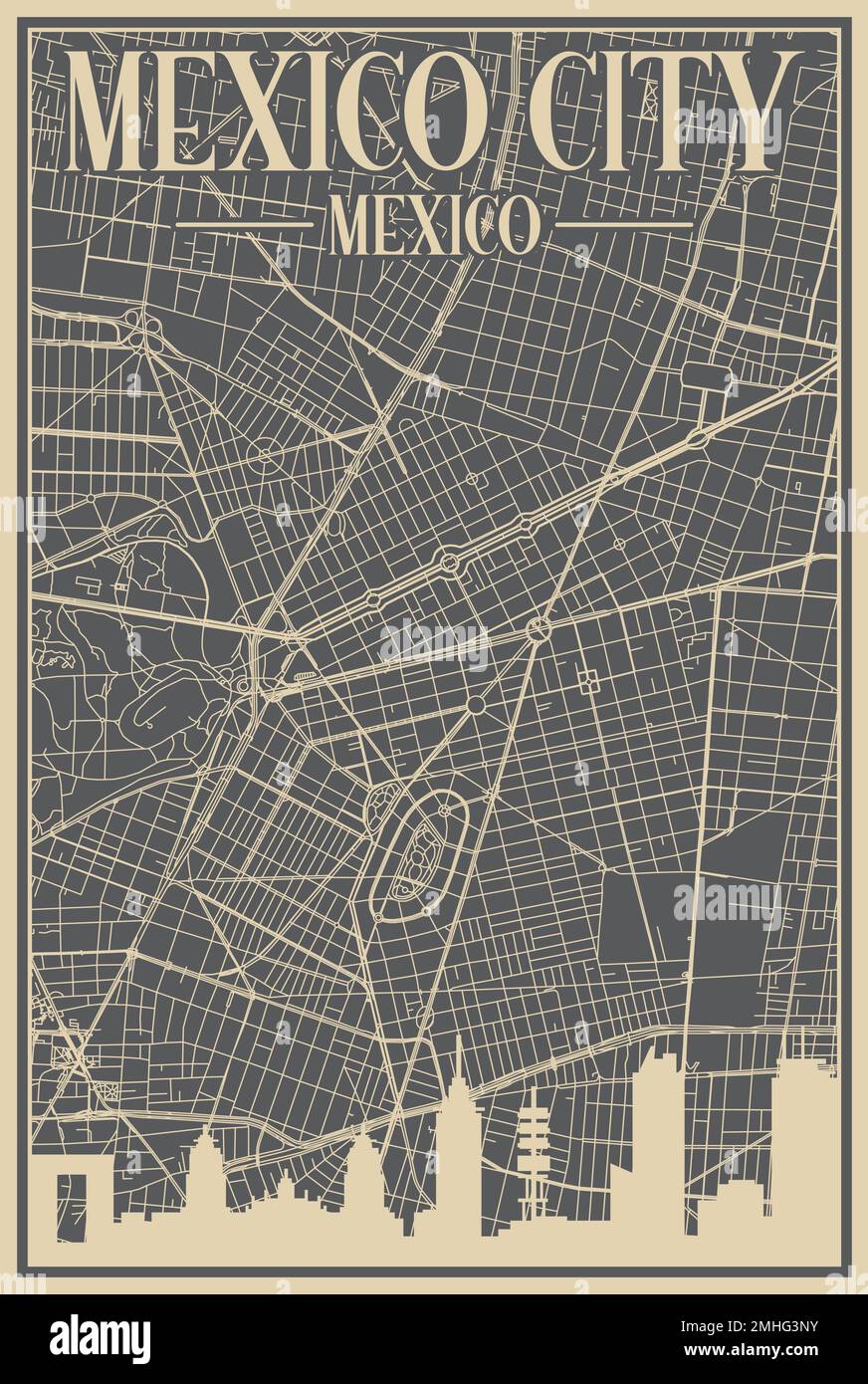 Old plan city intersection Stock Vector Images - Alamy