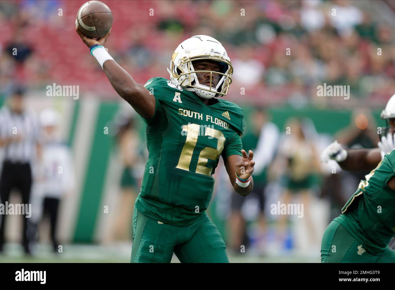 South Florida quarterback Jordan McCloud throws a pass against Memphis ...