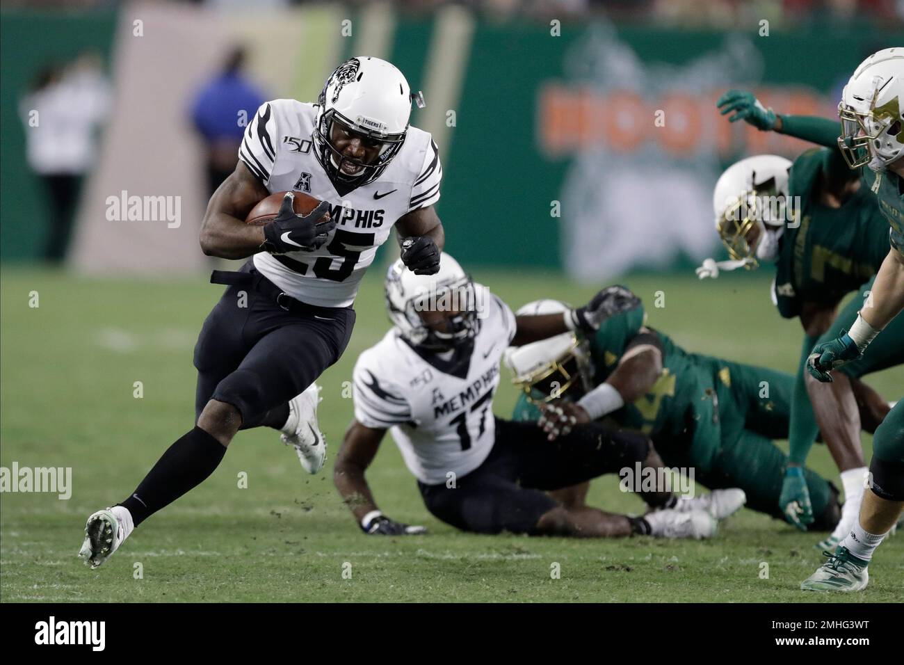 Memphis running back Rodrigues Clark turns the corner against South ...