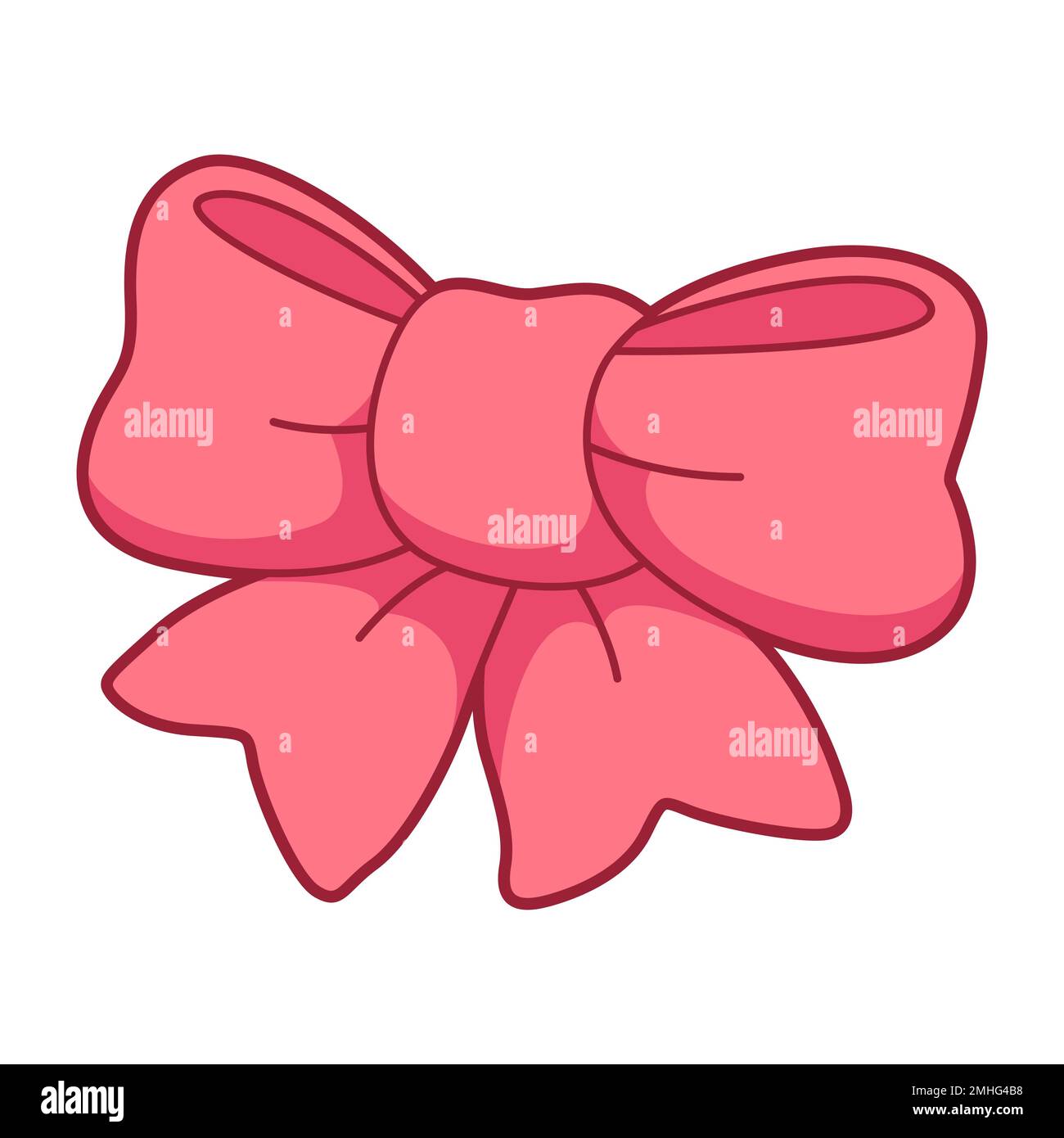 Illustration of cartoon bow. Decorative item. Image for design Stock ...