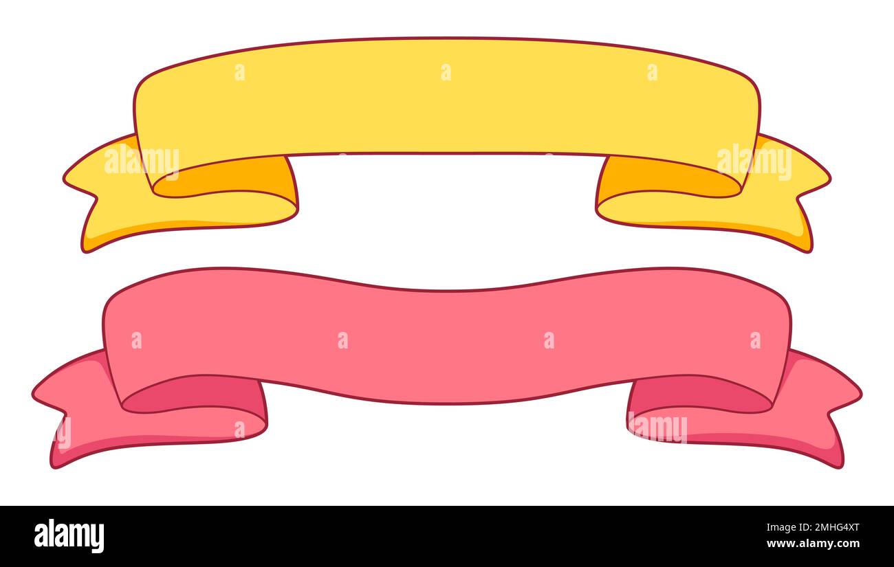 Set of cartoon ribbons. Cute decorative items Stock Vector Image & Art ...