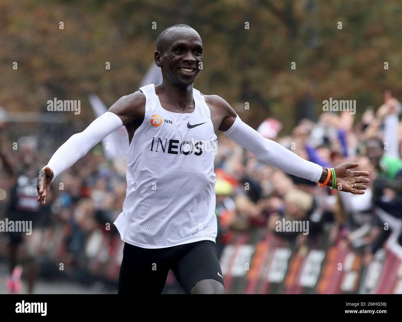 FILE - In this Oct. 12, 2019, file photo, marathon runner Eliud ...