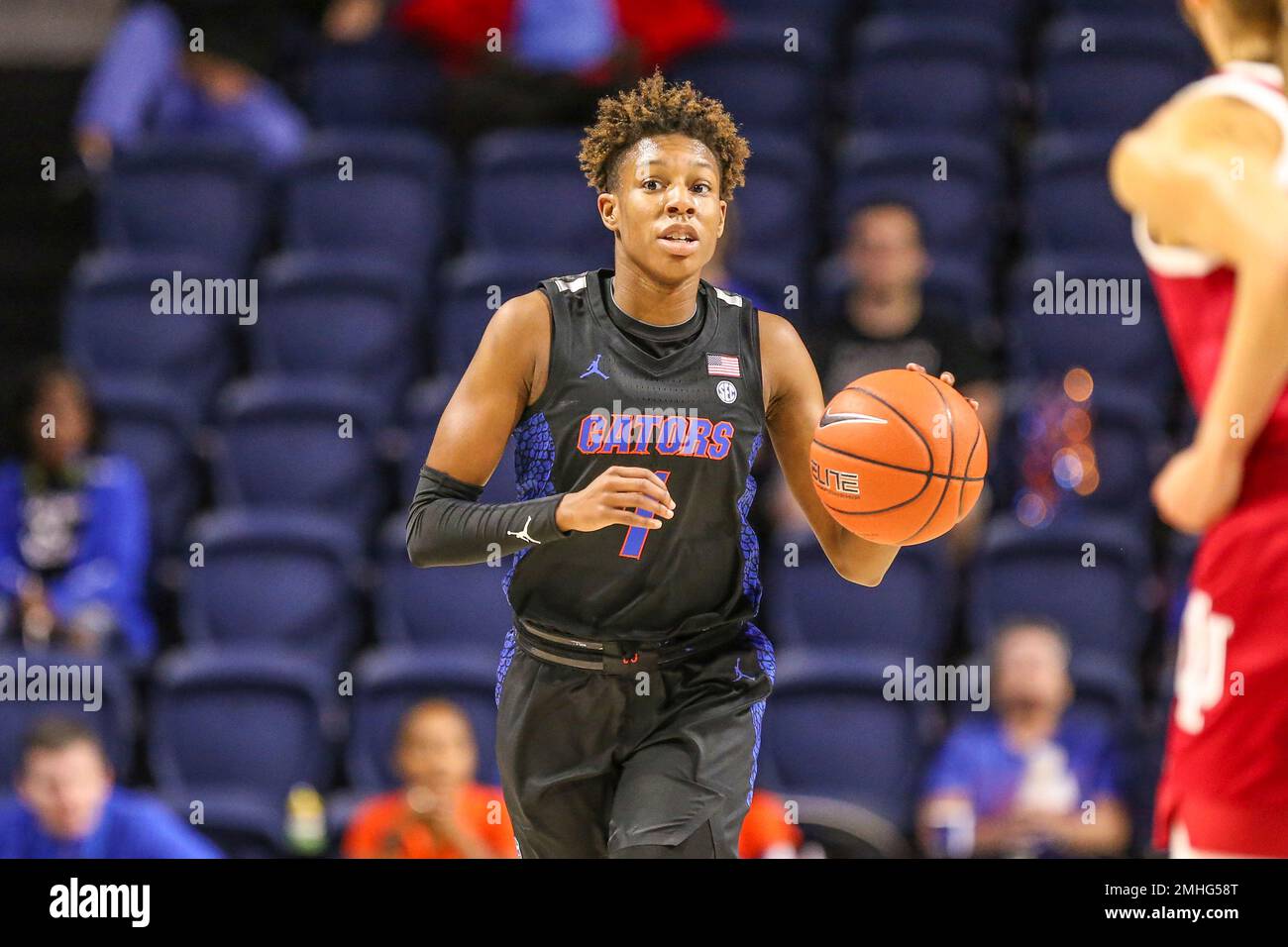 Florida guard Kiara Smith (1) advances the ball during the first half ...