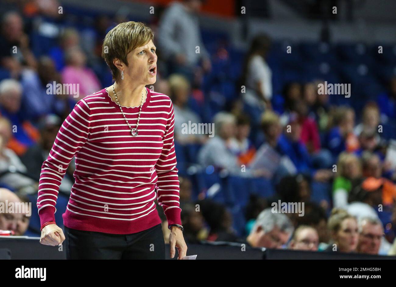 Indiana head coach Teri Moren during the first half of an NCAA women's ...