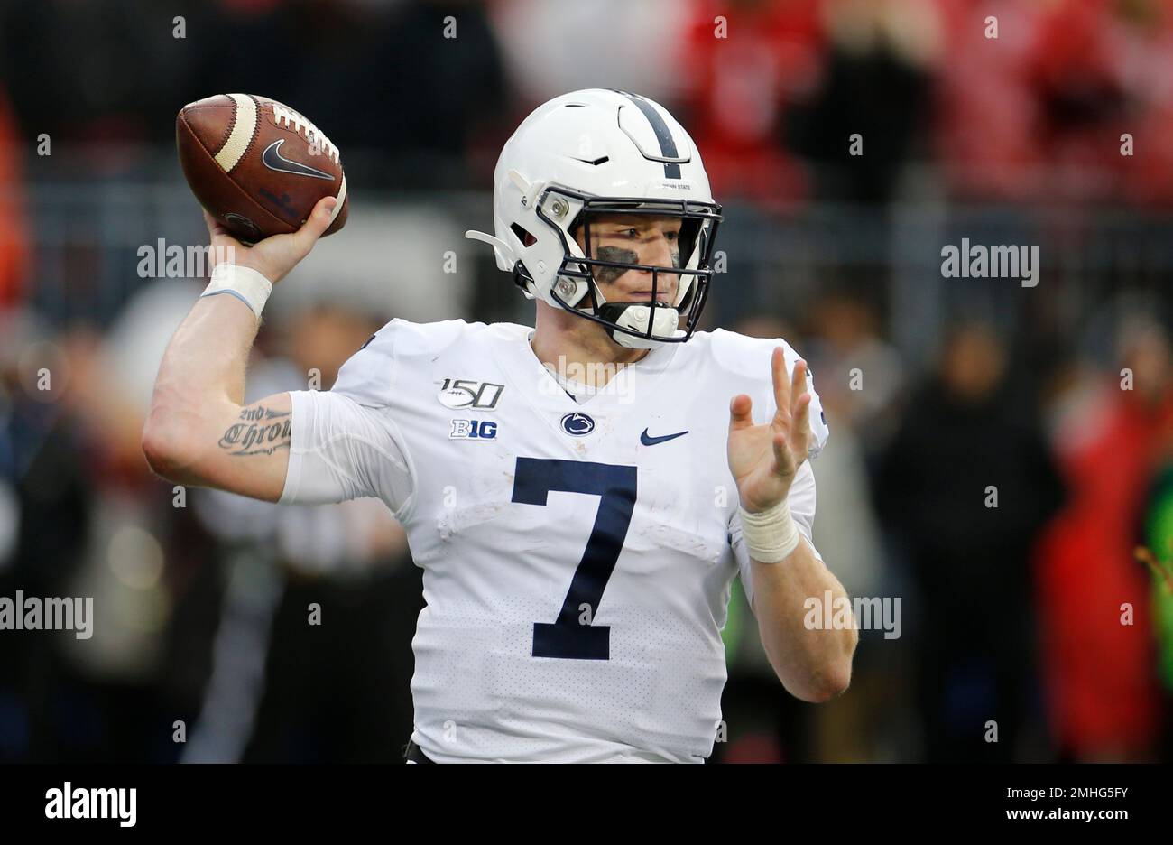 Penn State quarterback Will Levis throws a pass against Ohio State ...