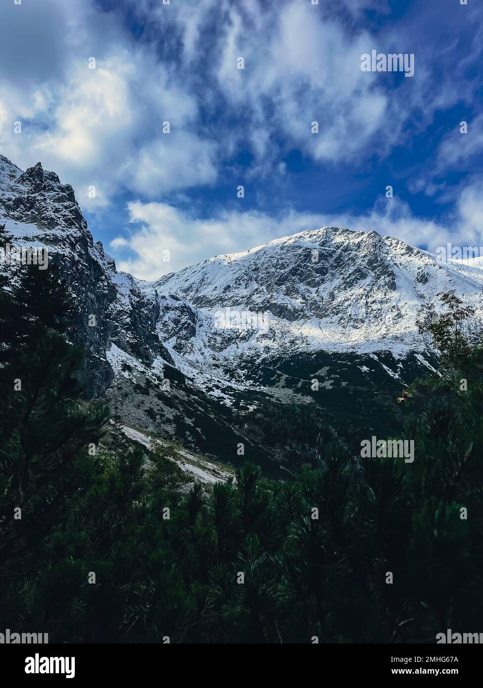 Morskie Oko lake Snowy Mountain Hut in Polish Tatry mountains, Zakopane ...