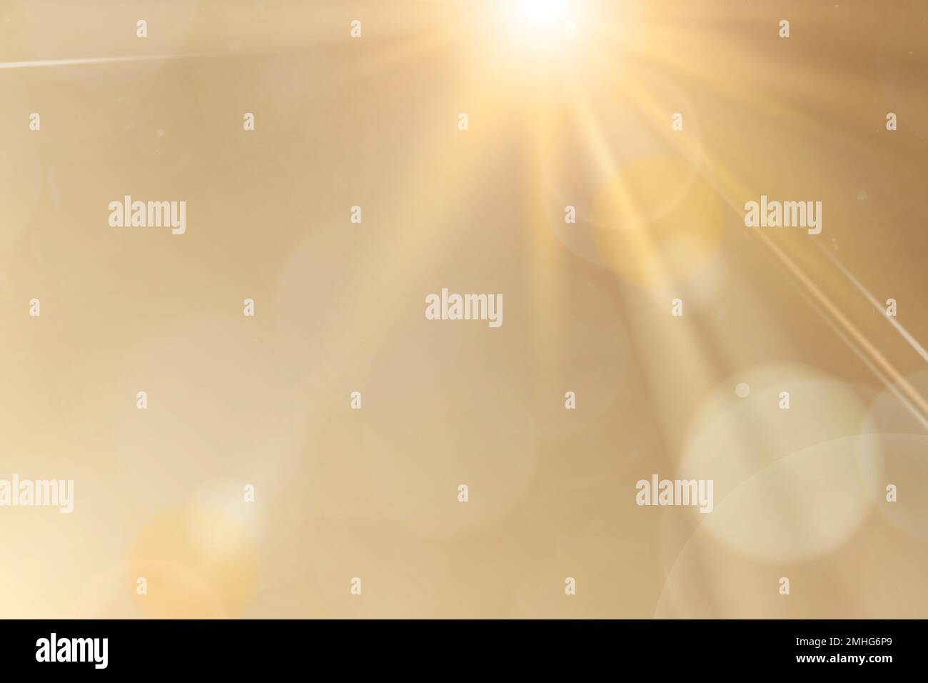 Natural light lens flare vector on gold background sun ray effect Stock ...