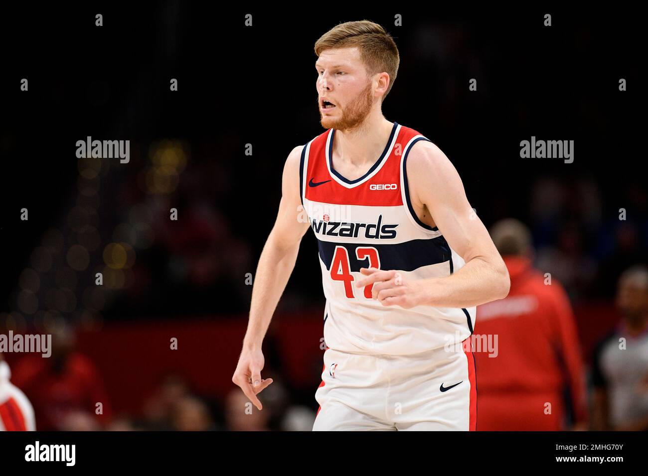 Washington Wizards forward Davis Bertans (42) runs on the court during ...