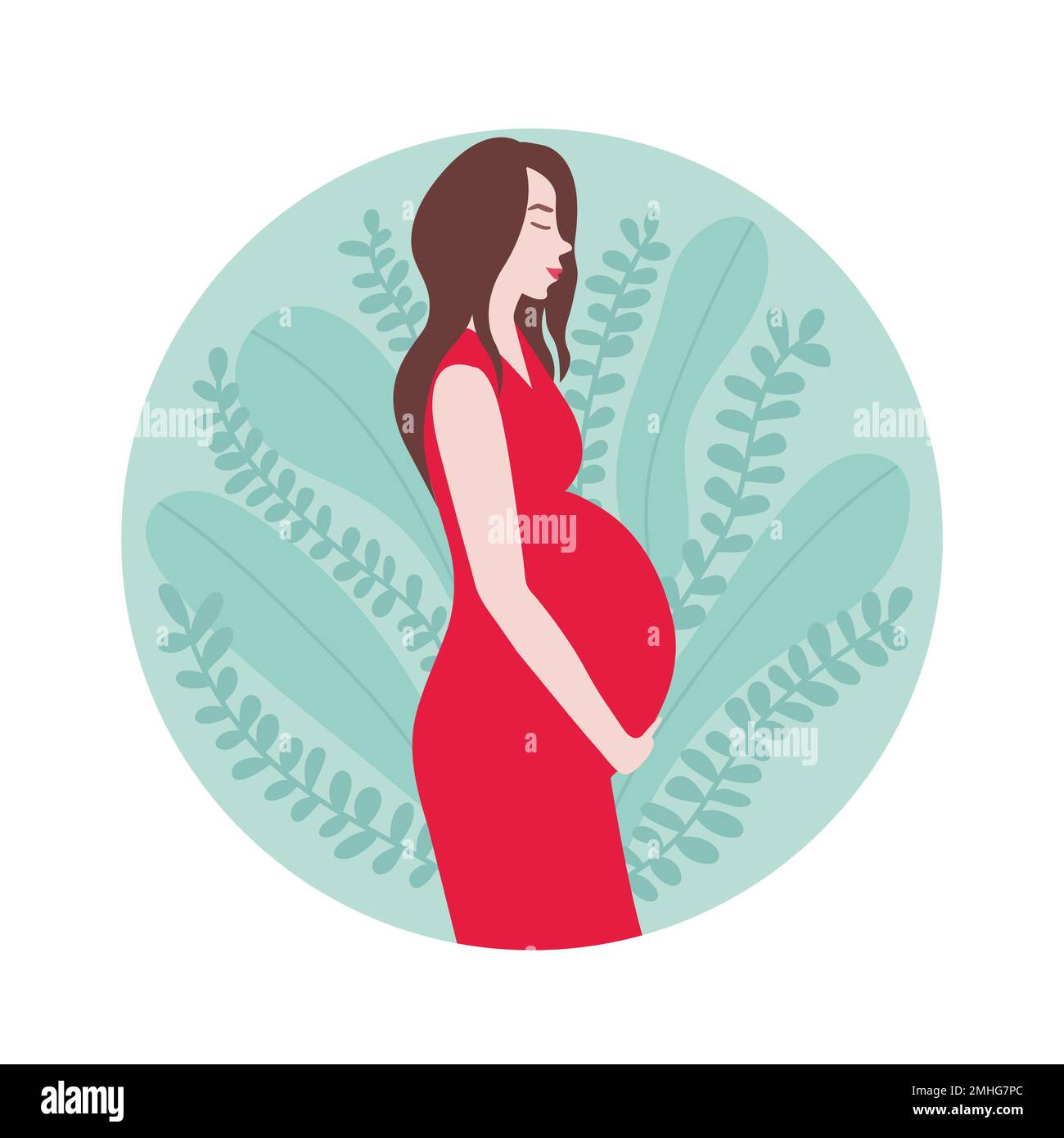Vector Pregnant Woman Illustration Stock Vector Image And Art Alamy