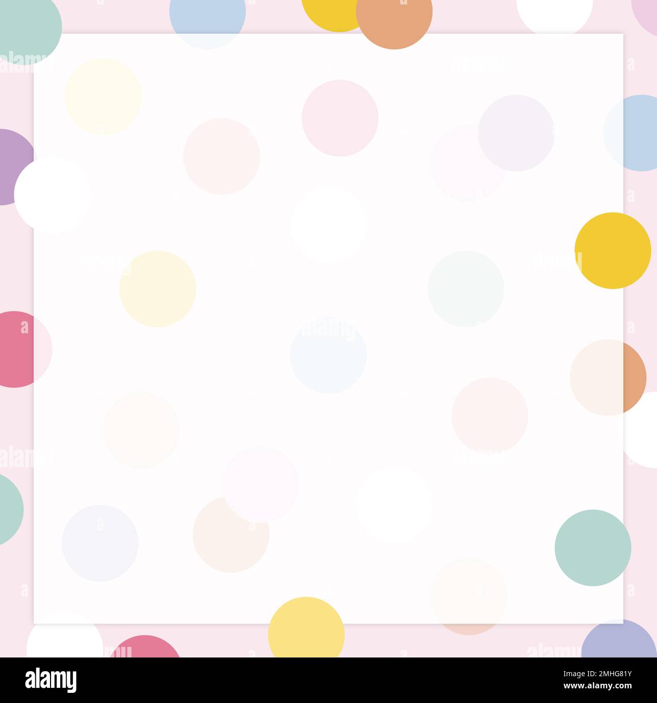 Pastel polka dot frame vector in cute pastel pattern Stock Vector Image ...