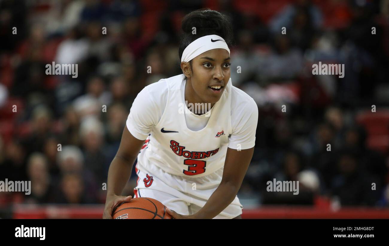 St. John's guard Tiana England (3) looks to pass during an NCAA ...