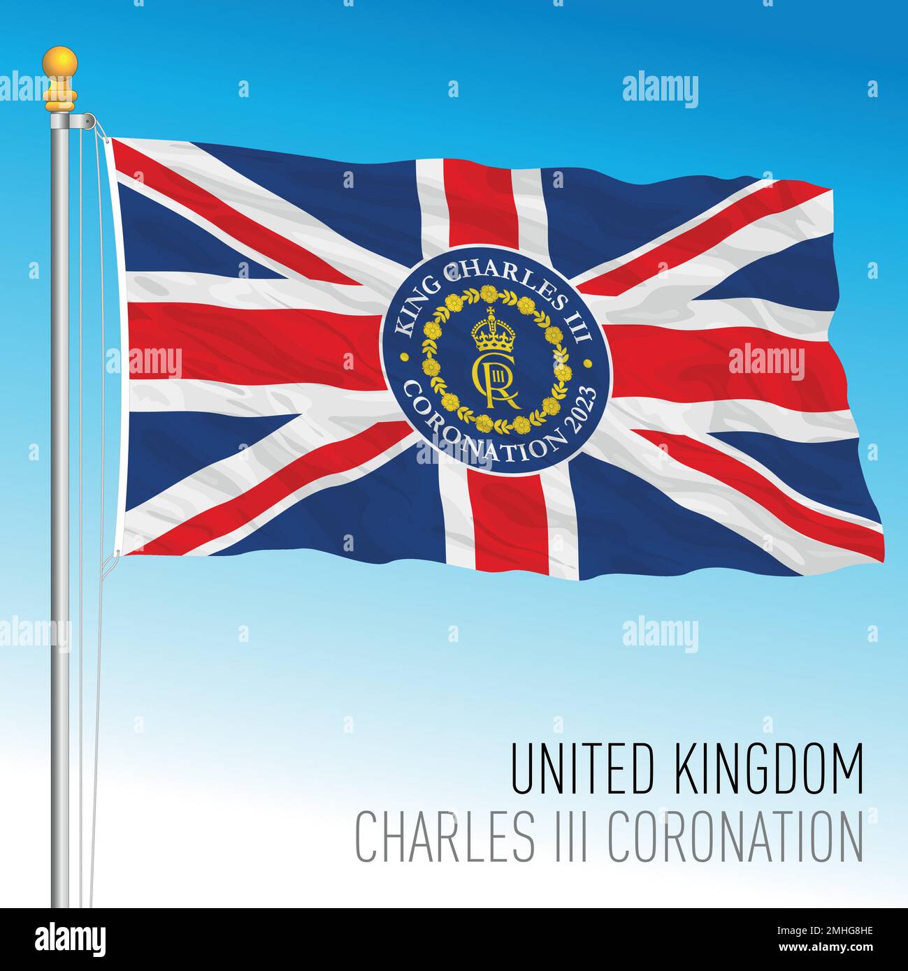 Charles Third Coronation fantasy flag, United Kingdom, vector ...