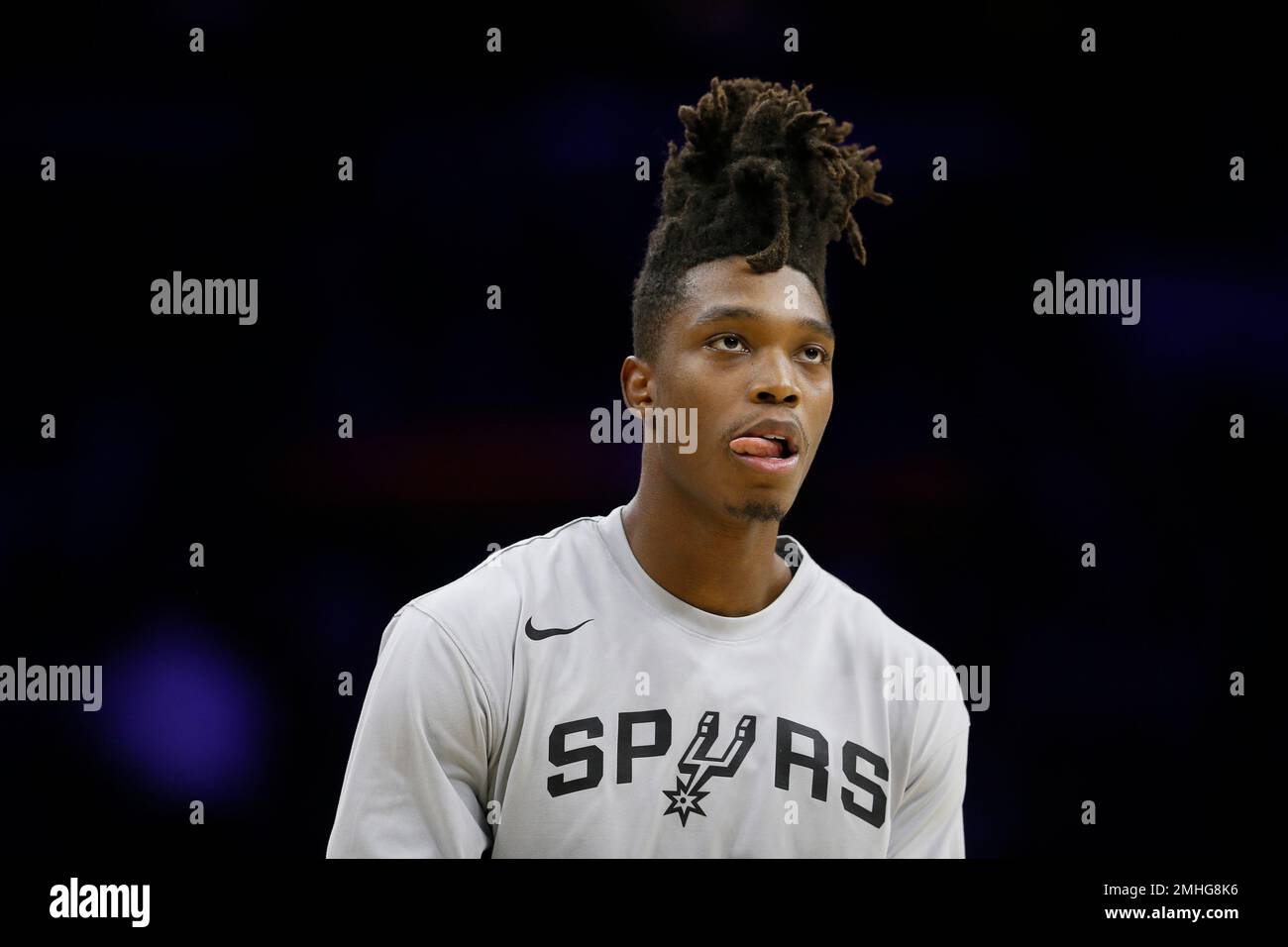 San Antonio Spurs' Lonnie Walker IV plays during an NBA basketball game ...