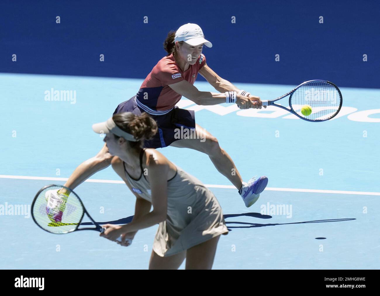 Japan's Shuko Aoyama (back) and Ena Shibahara face second-seeded ...