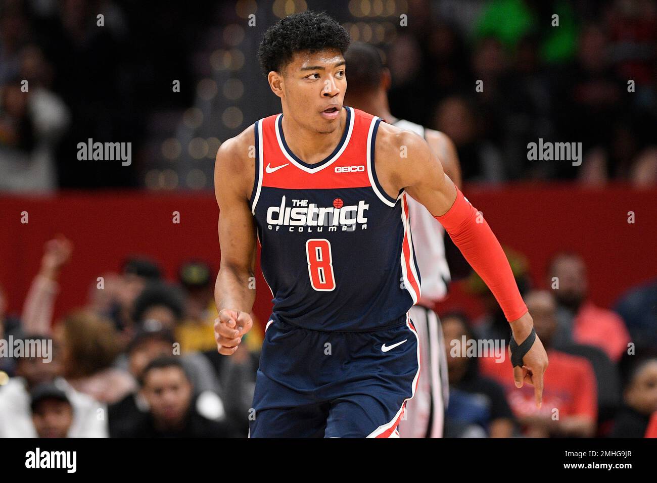 Washington Wizards forward Rui Hachimura (8), of Japan, runs on the ...