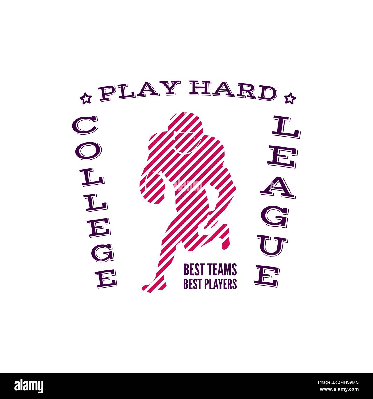 American football logo template-play hard. Rugby badge graphics ...