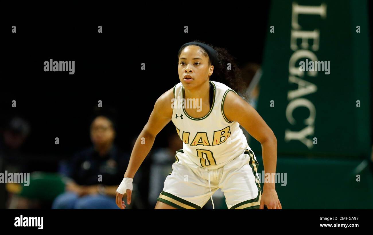 UAB guard Miyah Barnes (0) during an NCAA college basketball game ...
