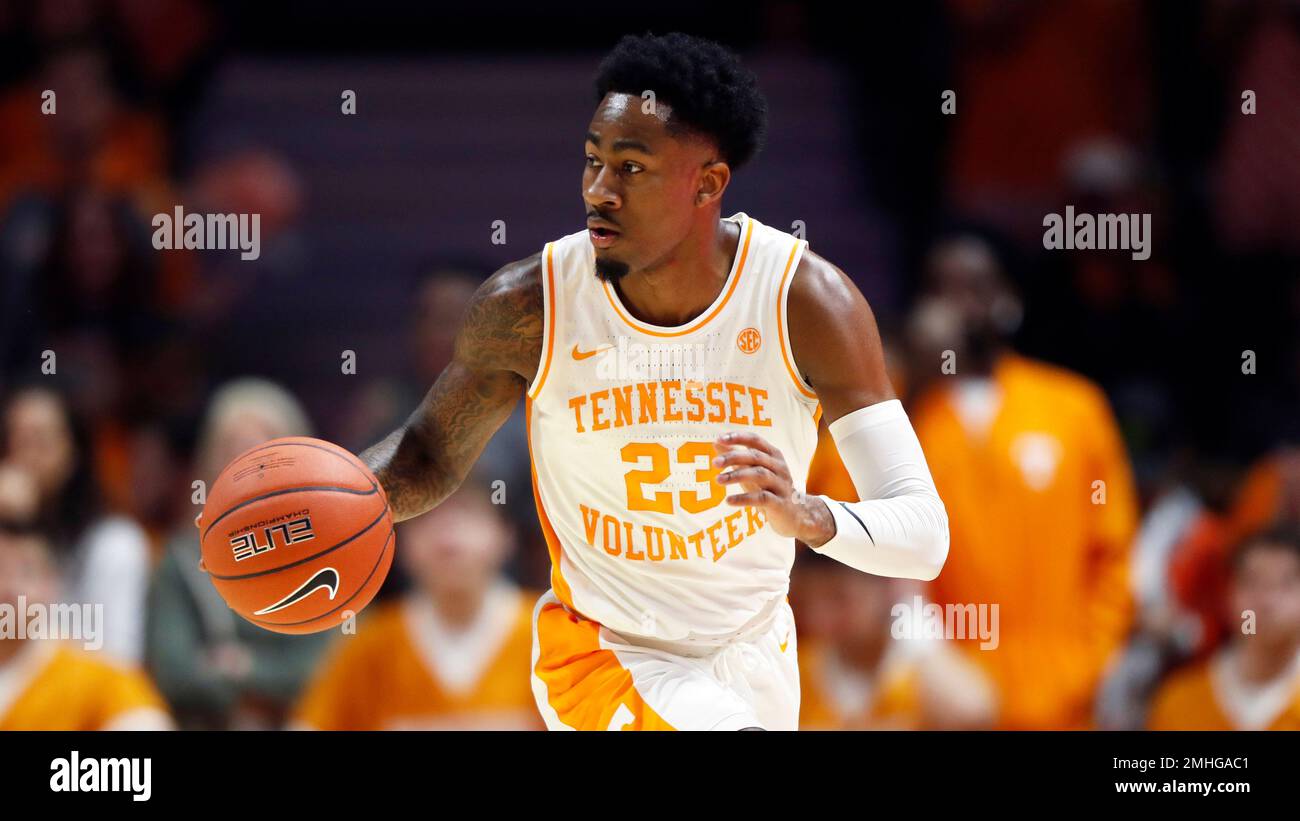 Tennessee guard Jordan Bowden (23) brings the ball up court during the ...
