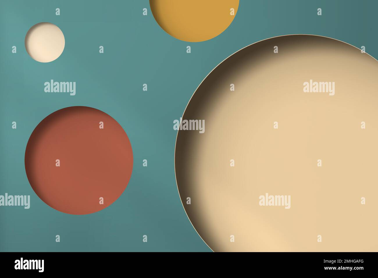 Colorful paper notched out round with drop shadow pattern background ...