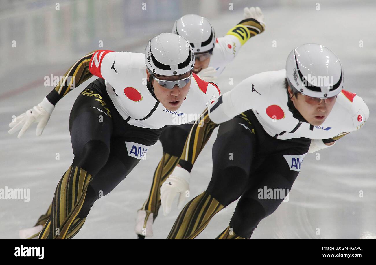 Japan's sprint team compete during the men's 500 meters race of the ...