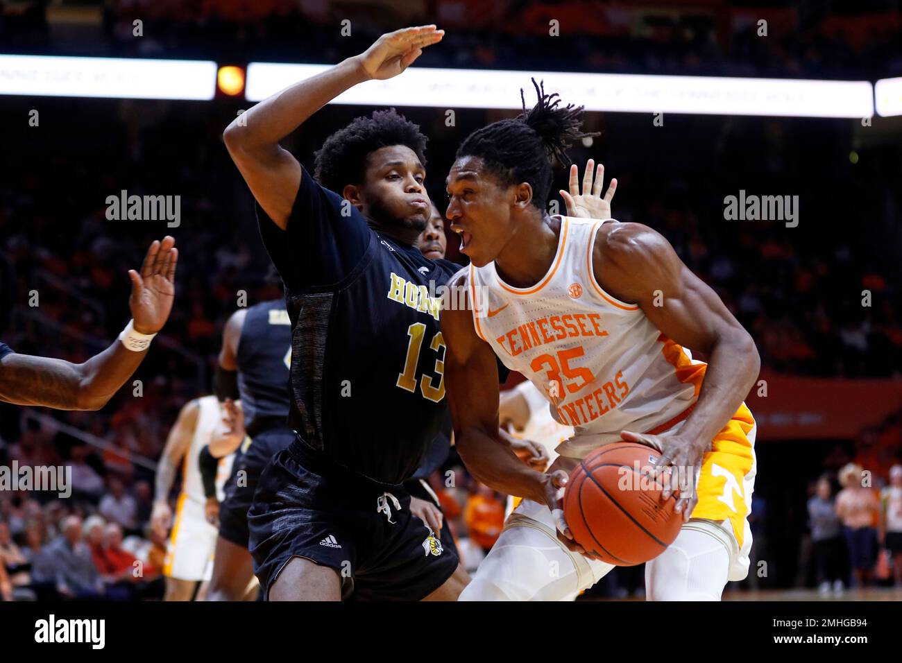 Tennessee guard Yves Pons (35) works for a shot against Alabama State ...