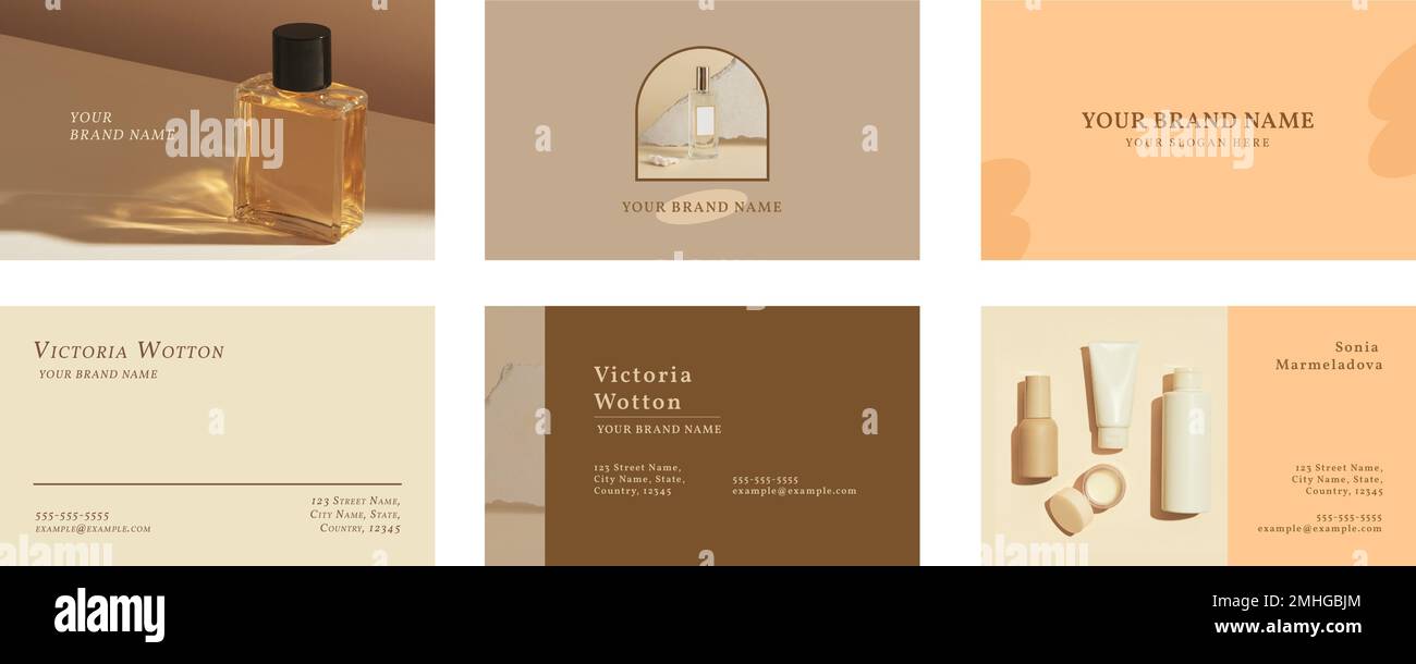Cosmetic business card template vector set Stock Vector Image & Art - Alamy