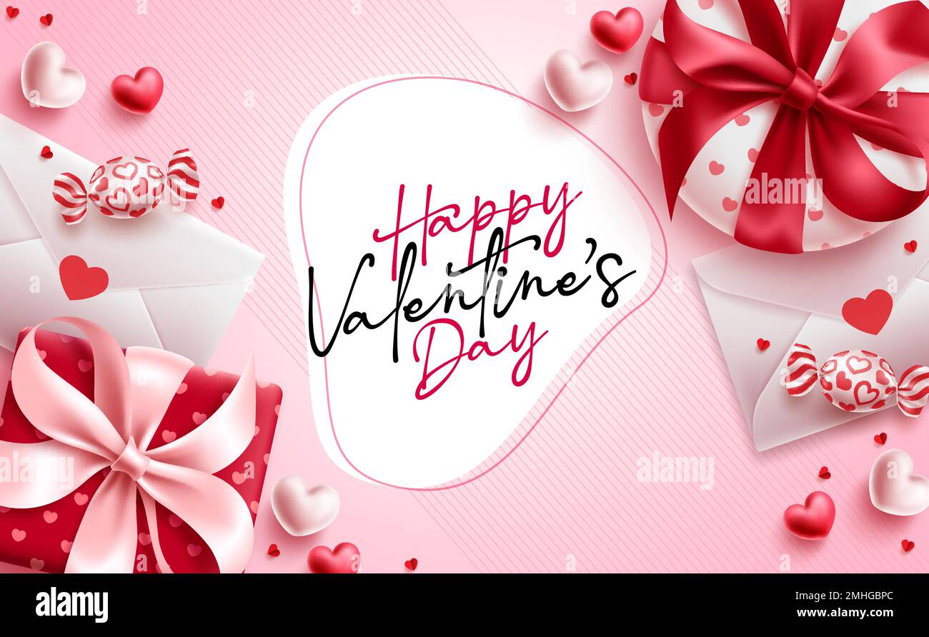 Valentine's day vector design background. Happy valentine's day text ...