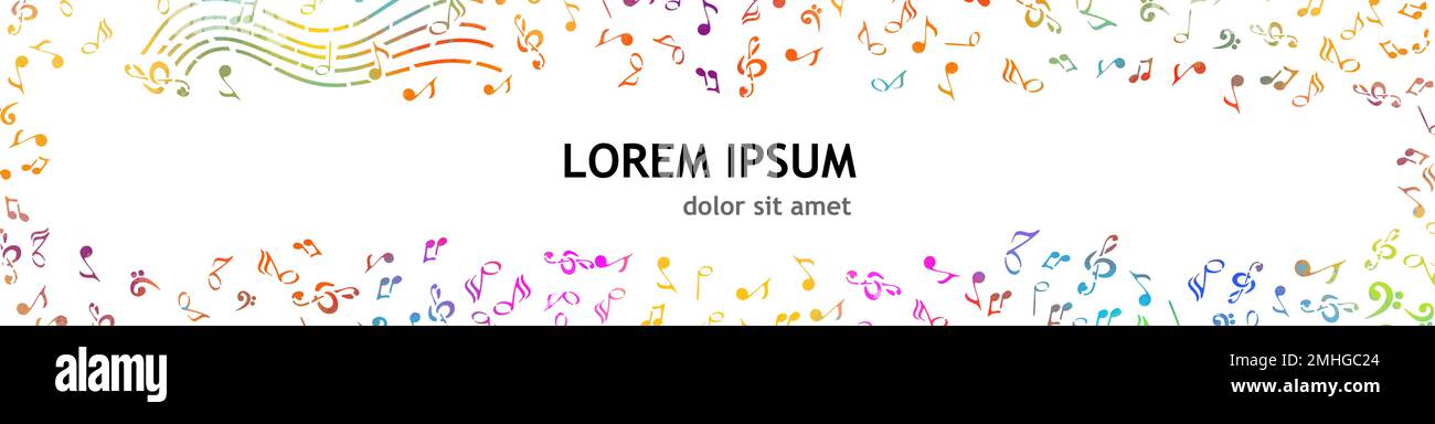 music notes horizontal frame background. Vector illustration Stock ...