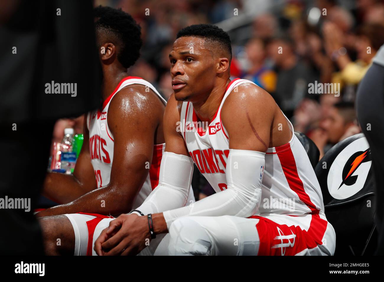 Houston Rockets guard Russell Westbrook (0) in the second half of an ...