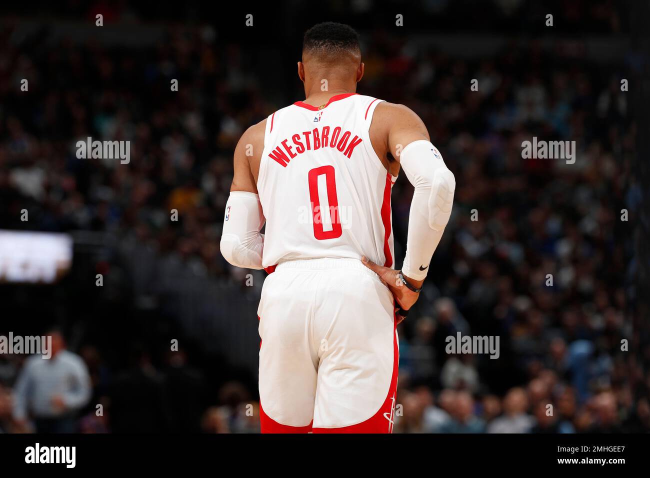 Houston Rockets guard Russell Westbrook (0) in the second half of an ...