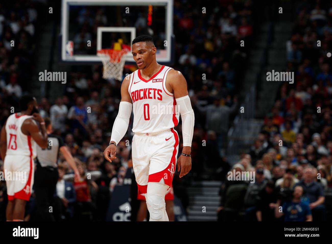 Houston Rockets guard Russell Westbrook (0) in the second half of an ...