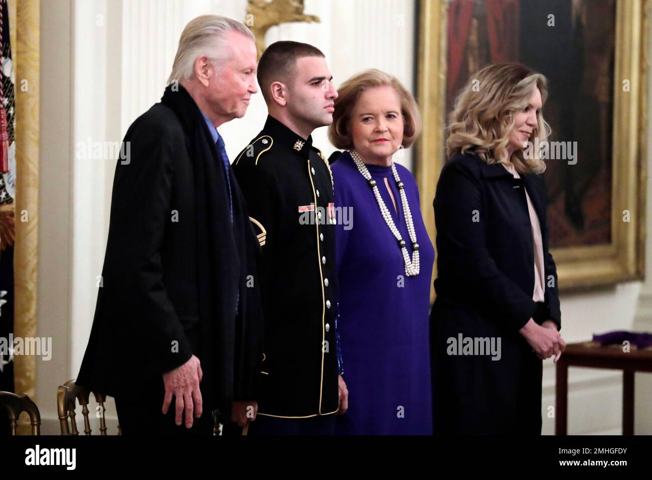 Award recipients actor Jon Voight, left, Staff Sgt. Jan Knuston, second ...