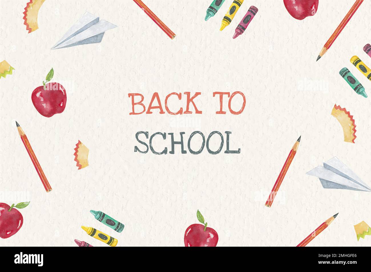 School stationery editable template vector in watercolor back to school ...