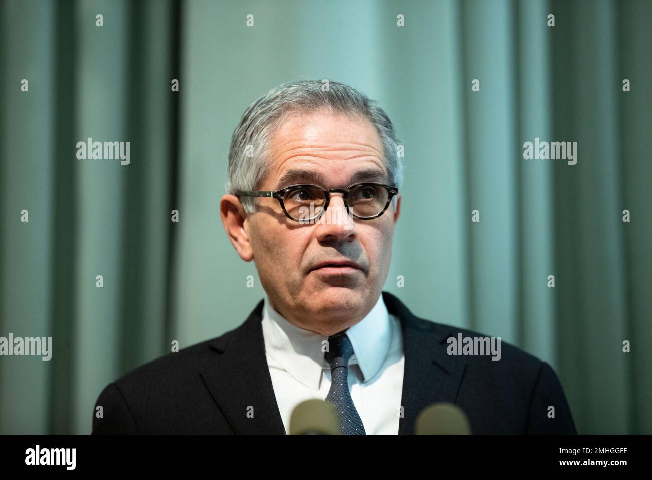 Philadelphia District Attorney Larry Krasner speaks during a news ...