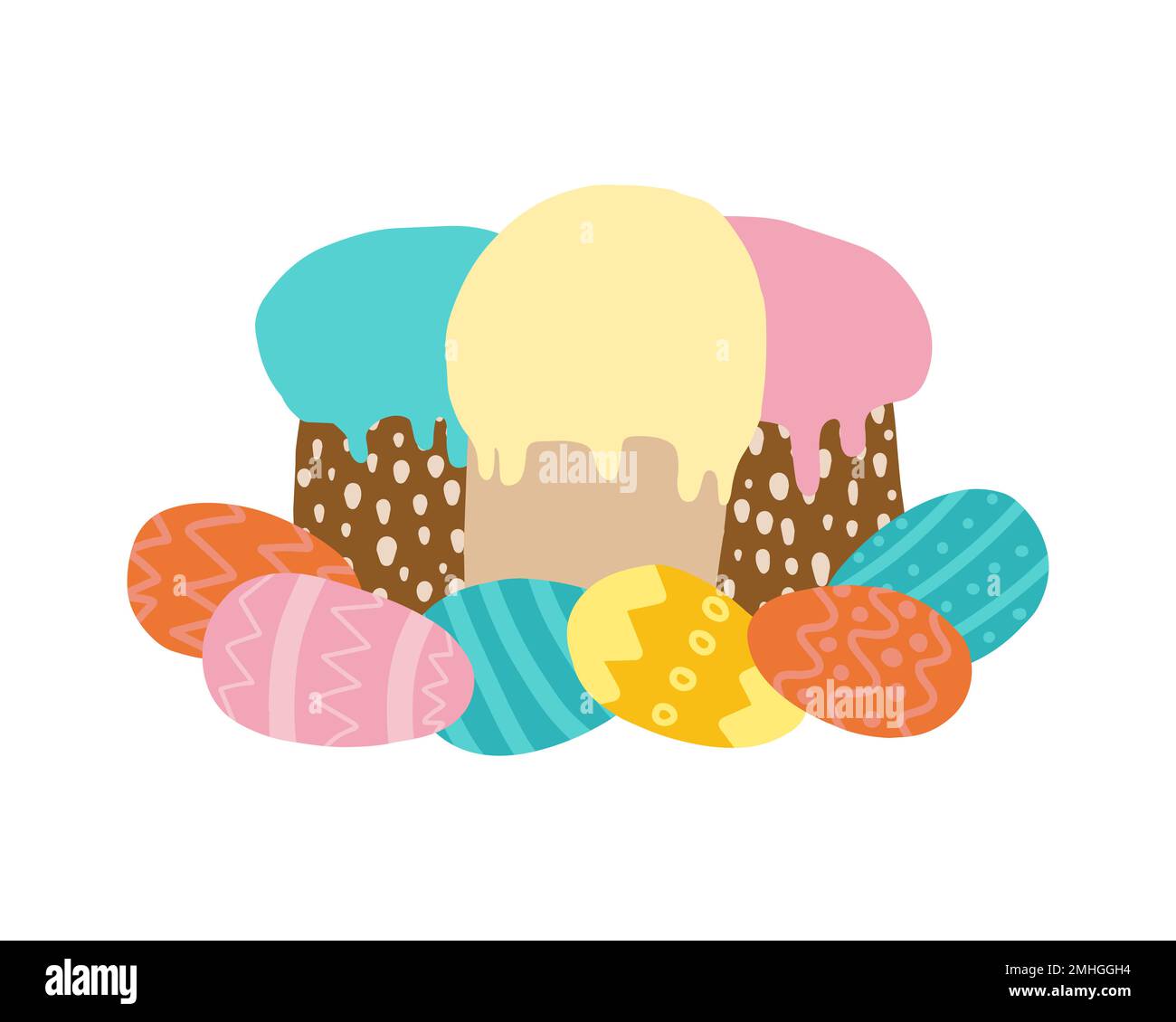 Sweet easter bakery eggs Stock Vector Images - Alamy