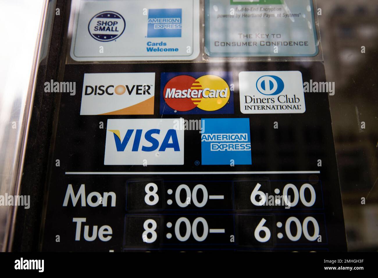 File - This Thursday, Nov. 29, 2018 file photo shows credit card logos ...