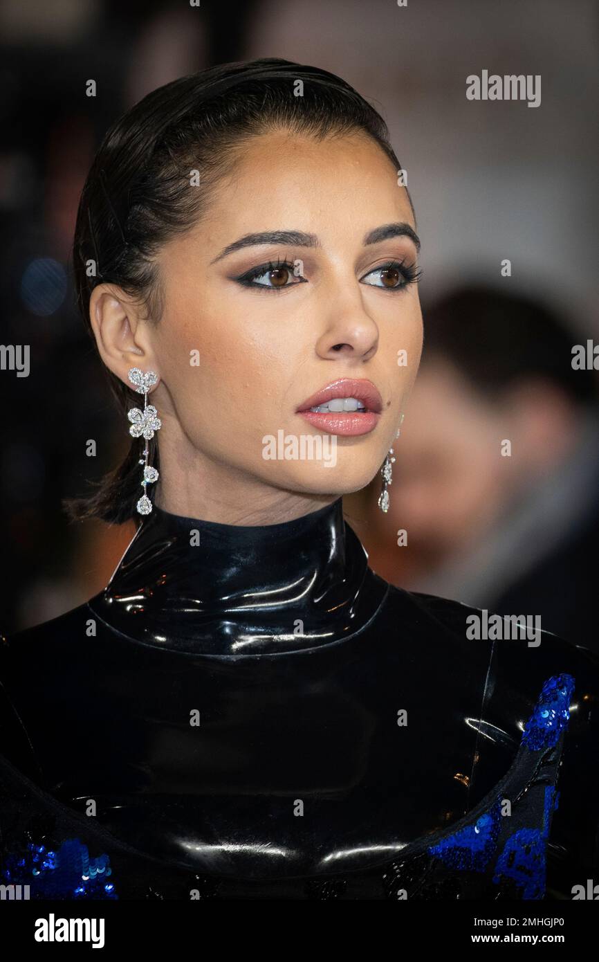 Actress Naomi Scott poses for photographers upon arrival at the ...