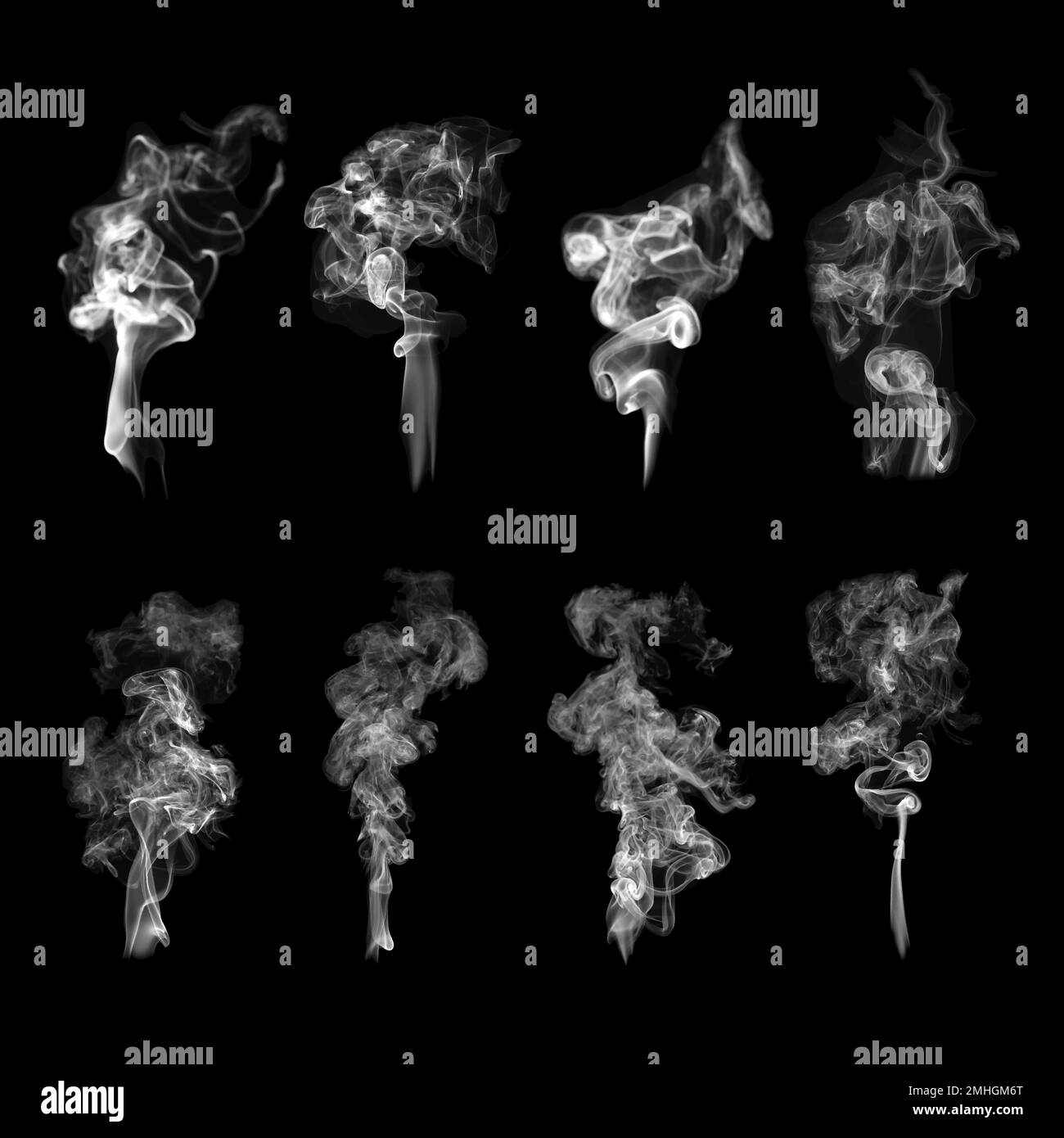 Smoke textured element vector, in white realistic design set Stock ...