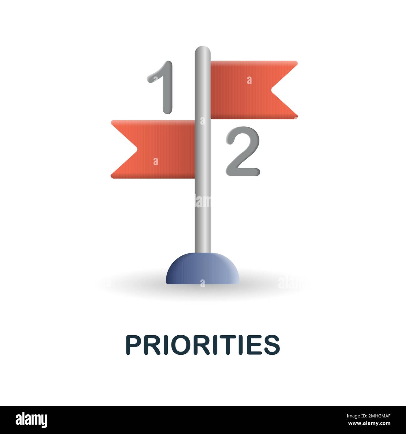 Priorities icon. 3d illustration from performance collection. Creative Priorities 3d icon for ...