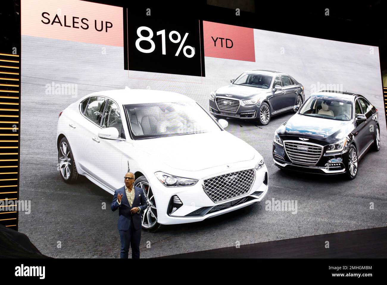 Genesis Motors CEO Mark Del Rosso speaks at the AutoMobility LA auto ...