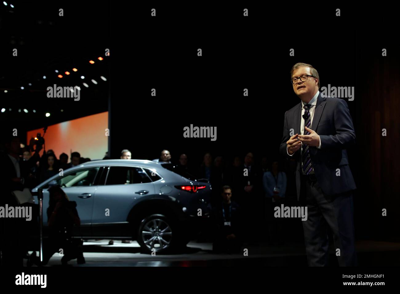 Mazda North American Operations President Jeffrey Guyton speaks at the ...
