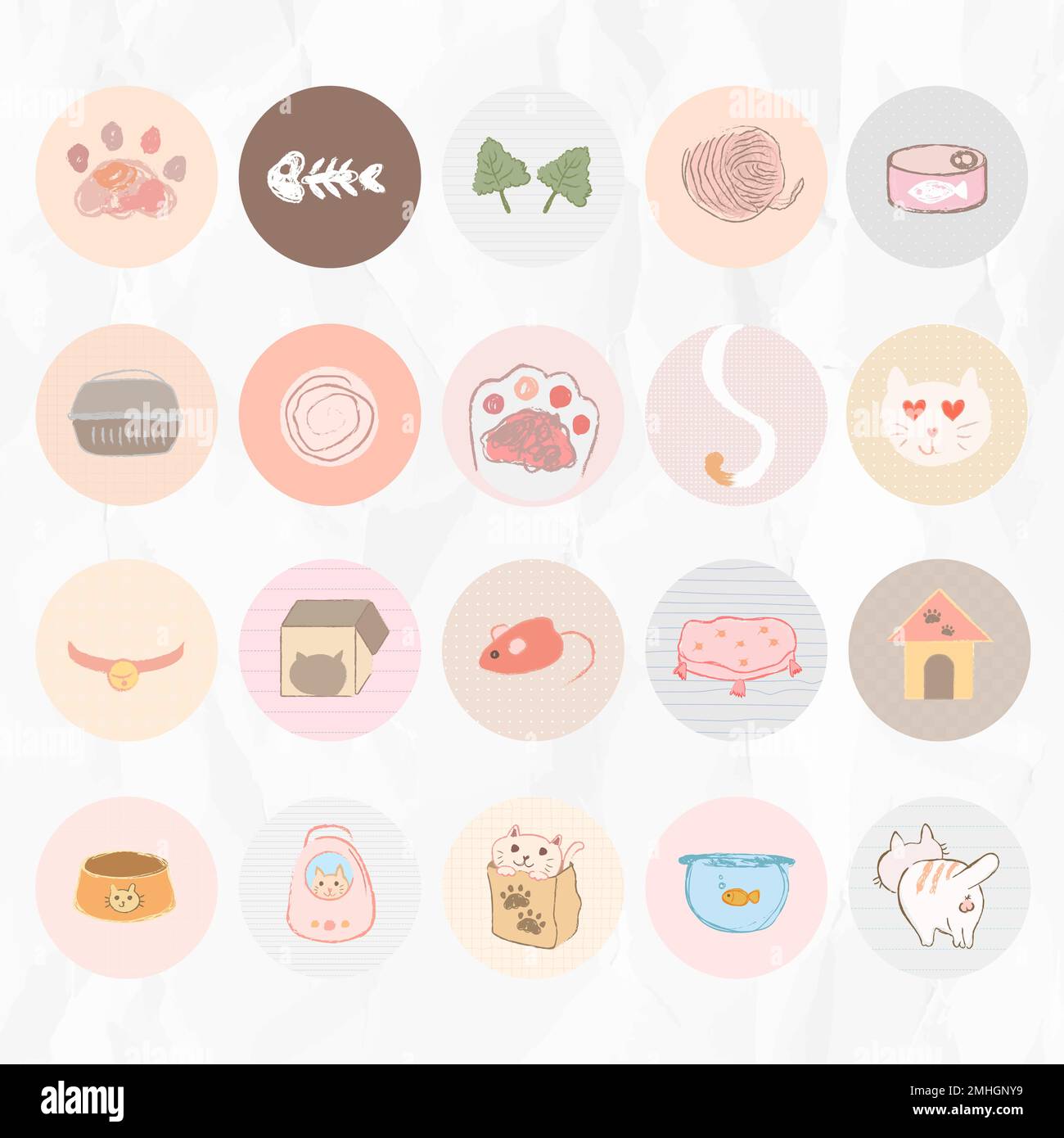 Cat story highlights icon set for social media vector Stock Vector ...