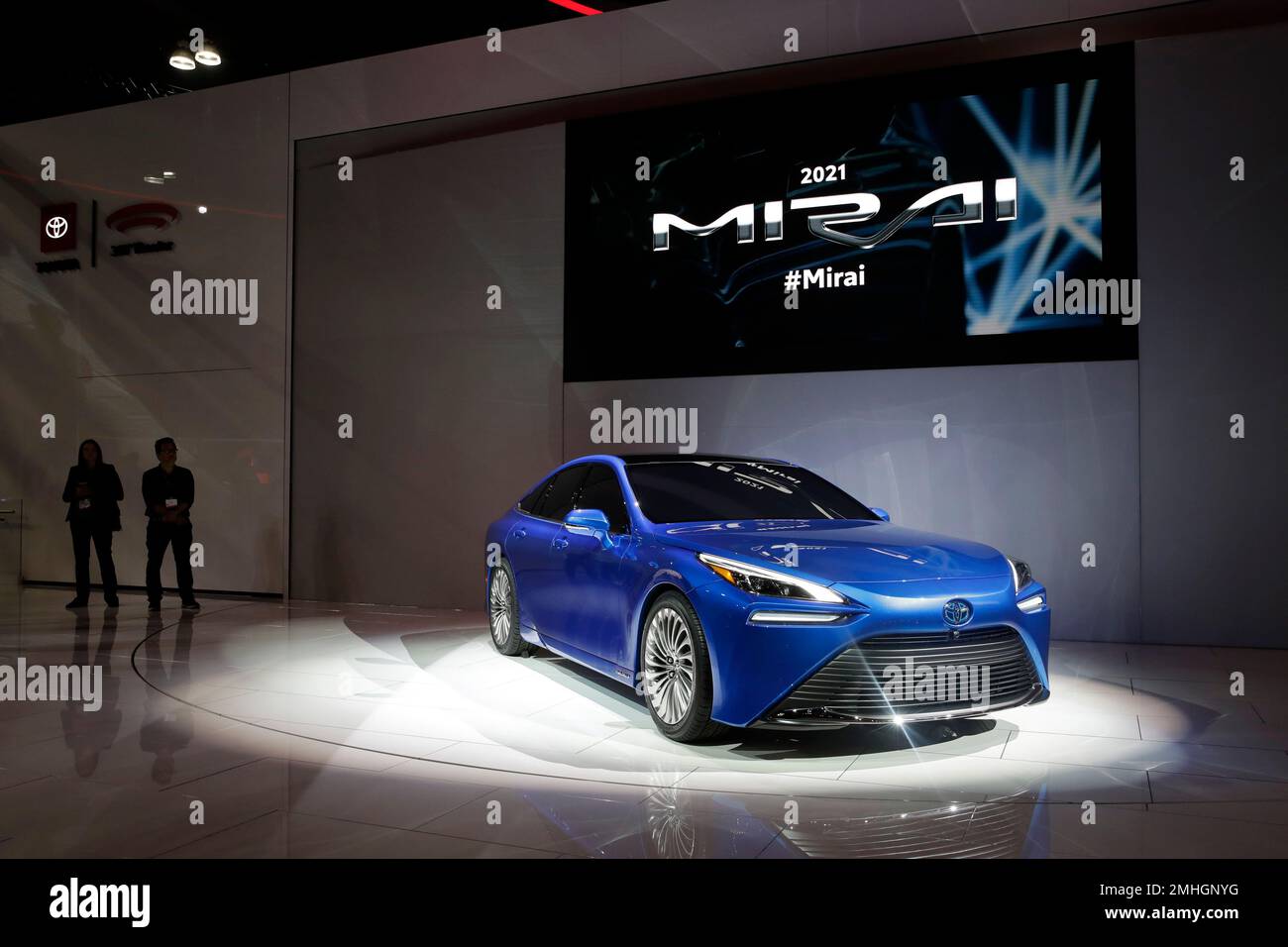 The 2021 Toyota Mirai is shown at the AutoMobility LA auto show ...