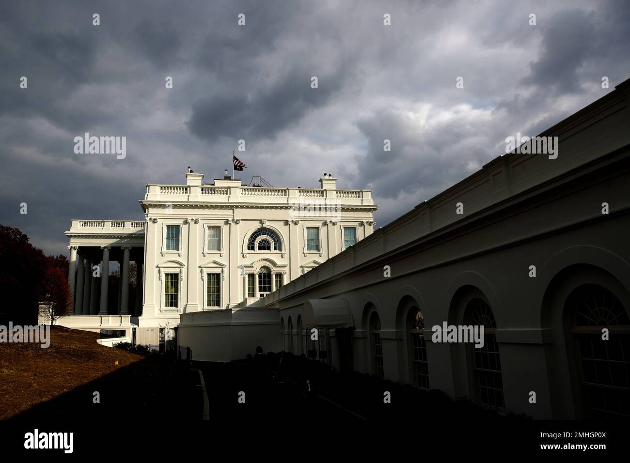 Clouds roll over the White House in Washington, Wednesday, Nov. 20 ...