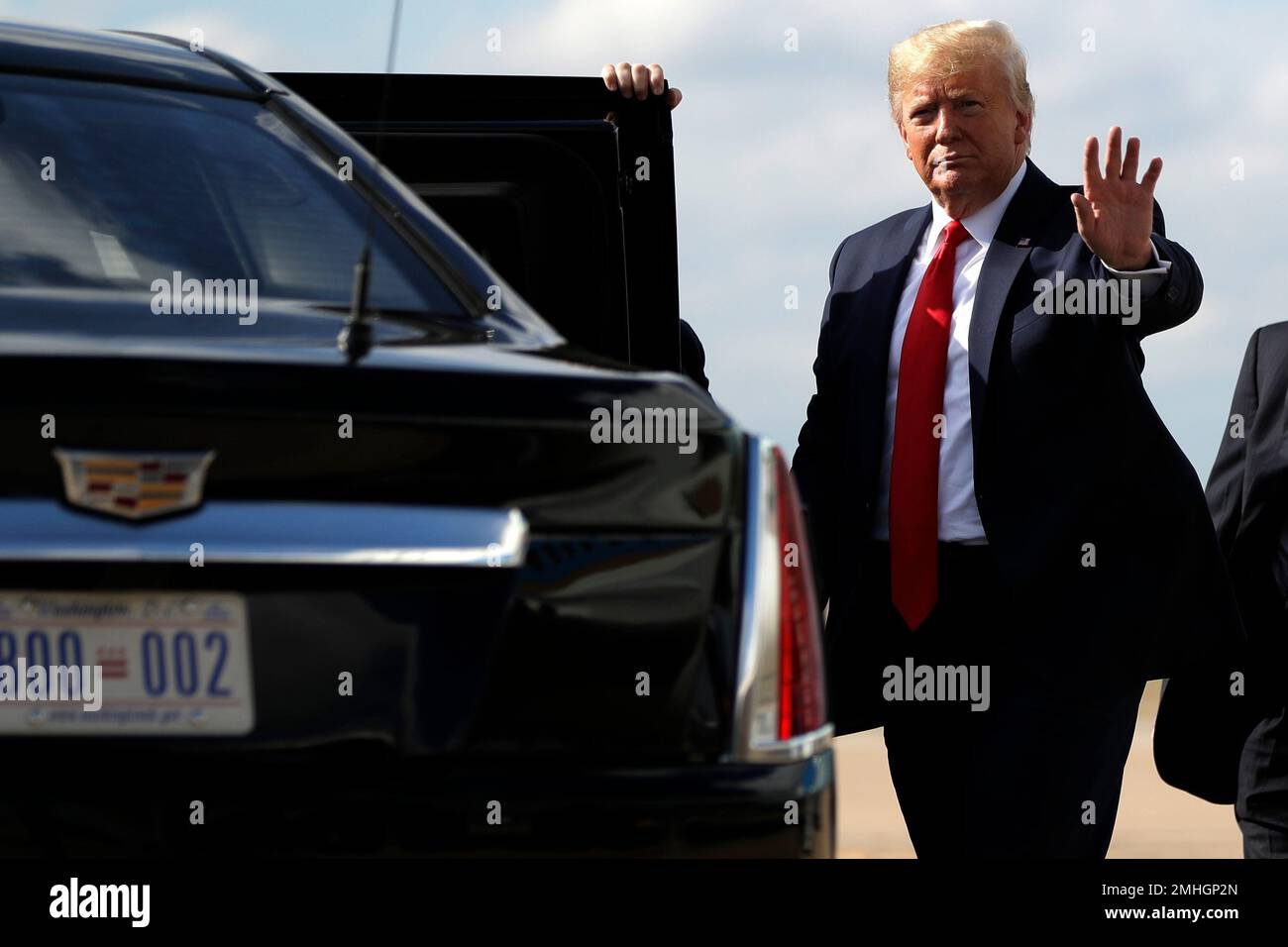 President Donald Trump arrives at Austin-Bergstrom International ...