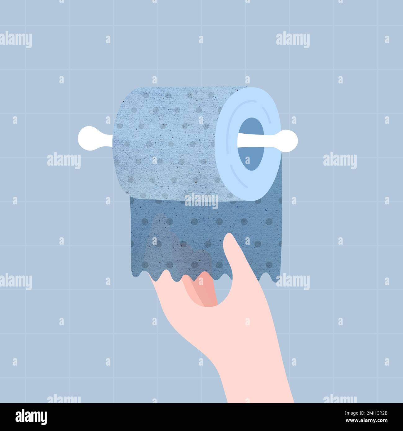 Hand getting a blue toilet tissue vector Stock Vector Image & Art - Alamy